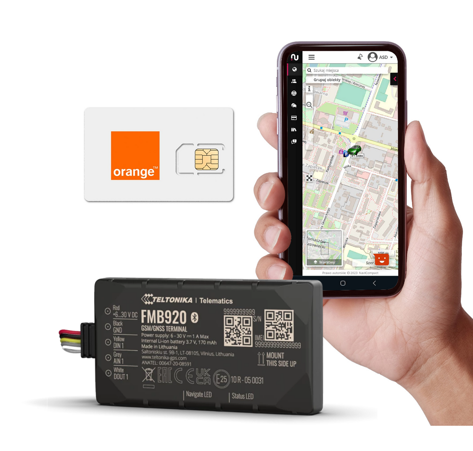 Teltonika FMB920 2G GPS Tracker with access to the NaviCompact app ...